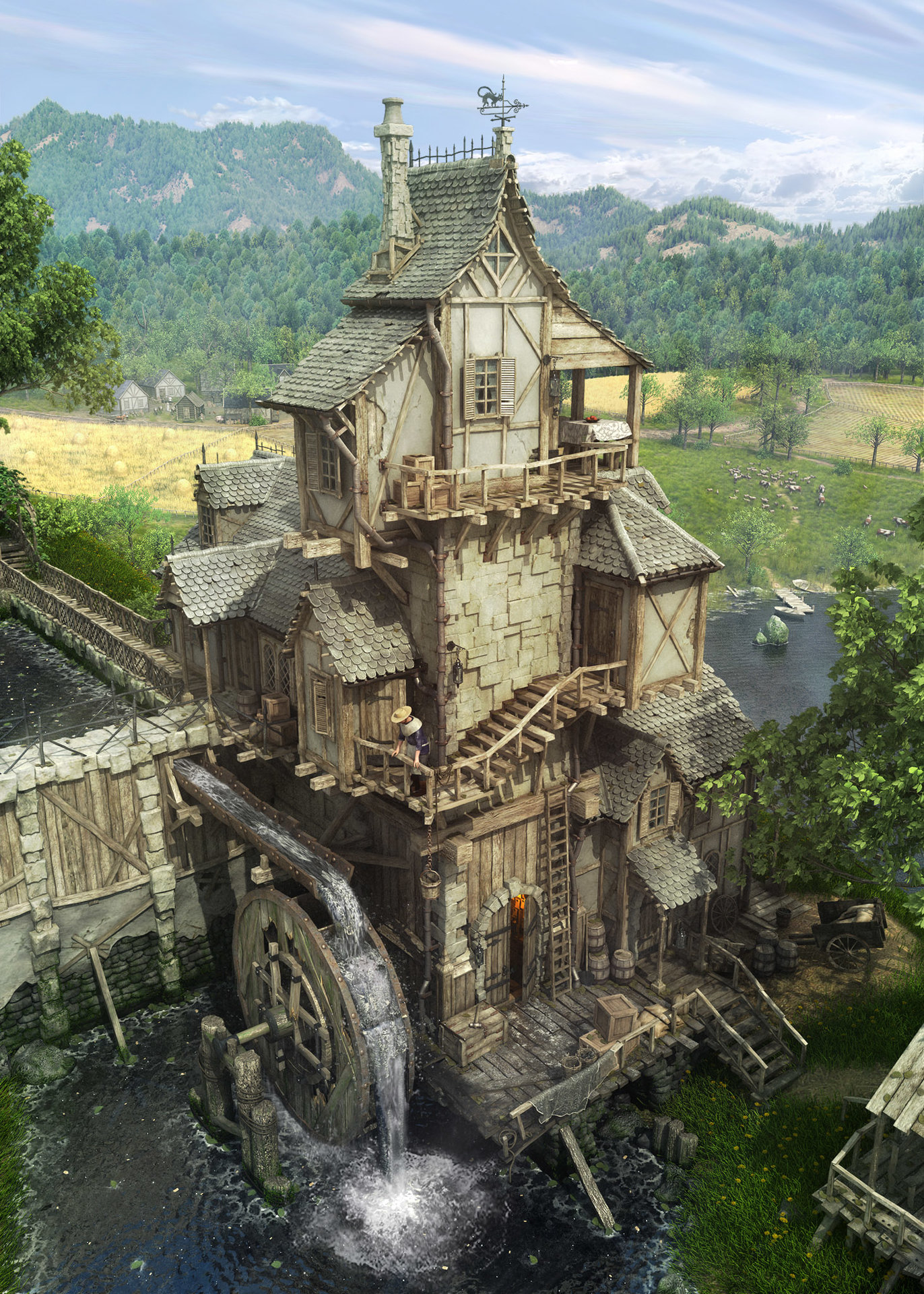 ArtStation - Water Mill