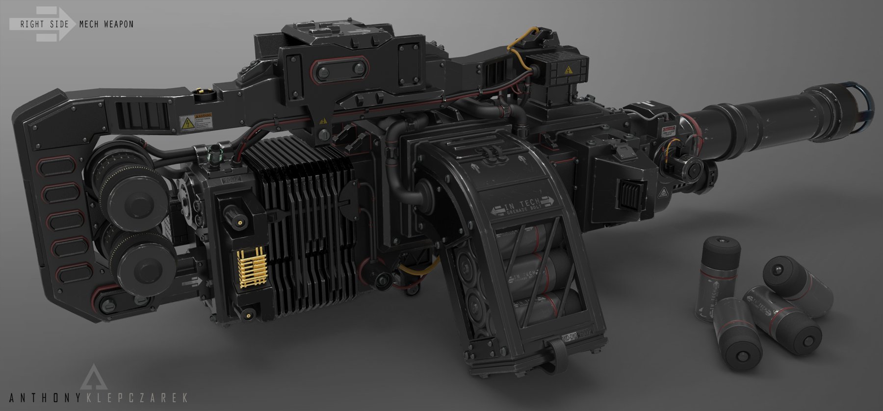 ArtStation - Automatic grenade launcher, Anthony Klepczarek