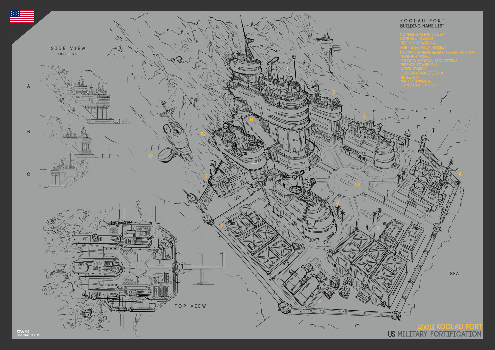 ArtStation - Military fortification 2050