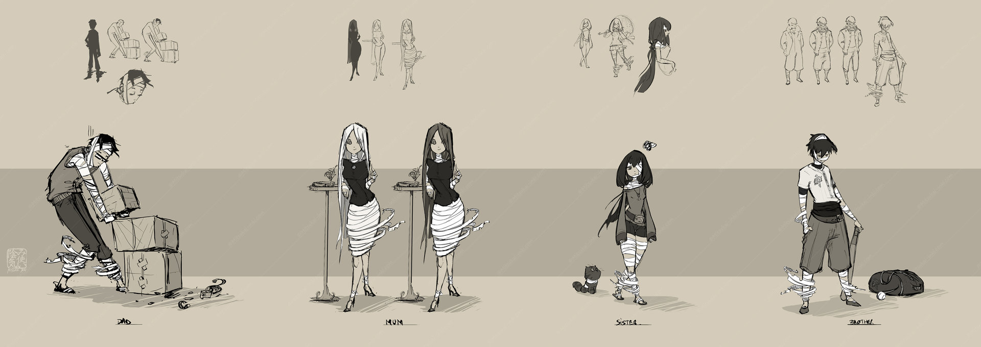 ArtStation - ANIMATED TV SERIE: Mummy Family Visual dev.