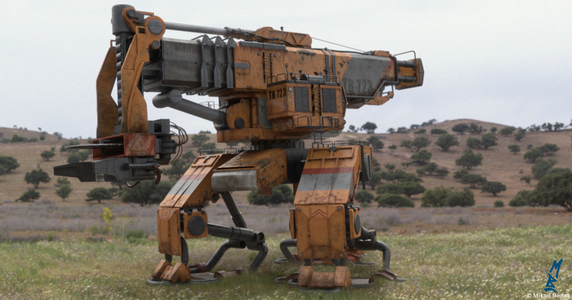 ArtStation - Tree-harvesting-mech-design_concept_Peter Sutherland