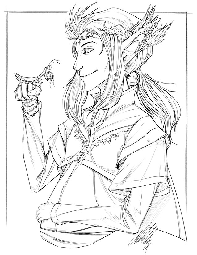 ArtStation - Coloring Book - Elf Prince