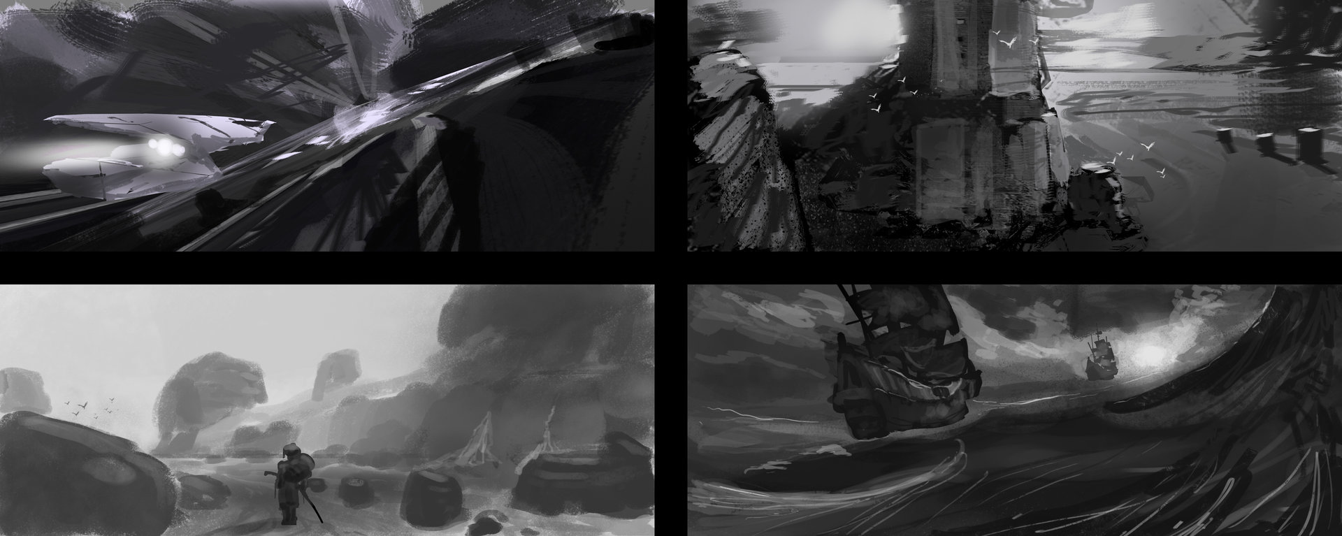 ArtStation - Week 1 Homework - Grey scale Thumbnails - ArtCamp ECD