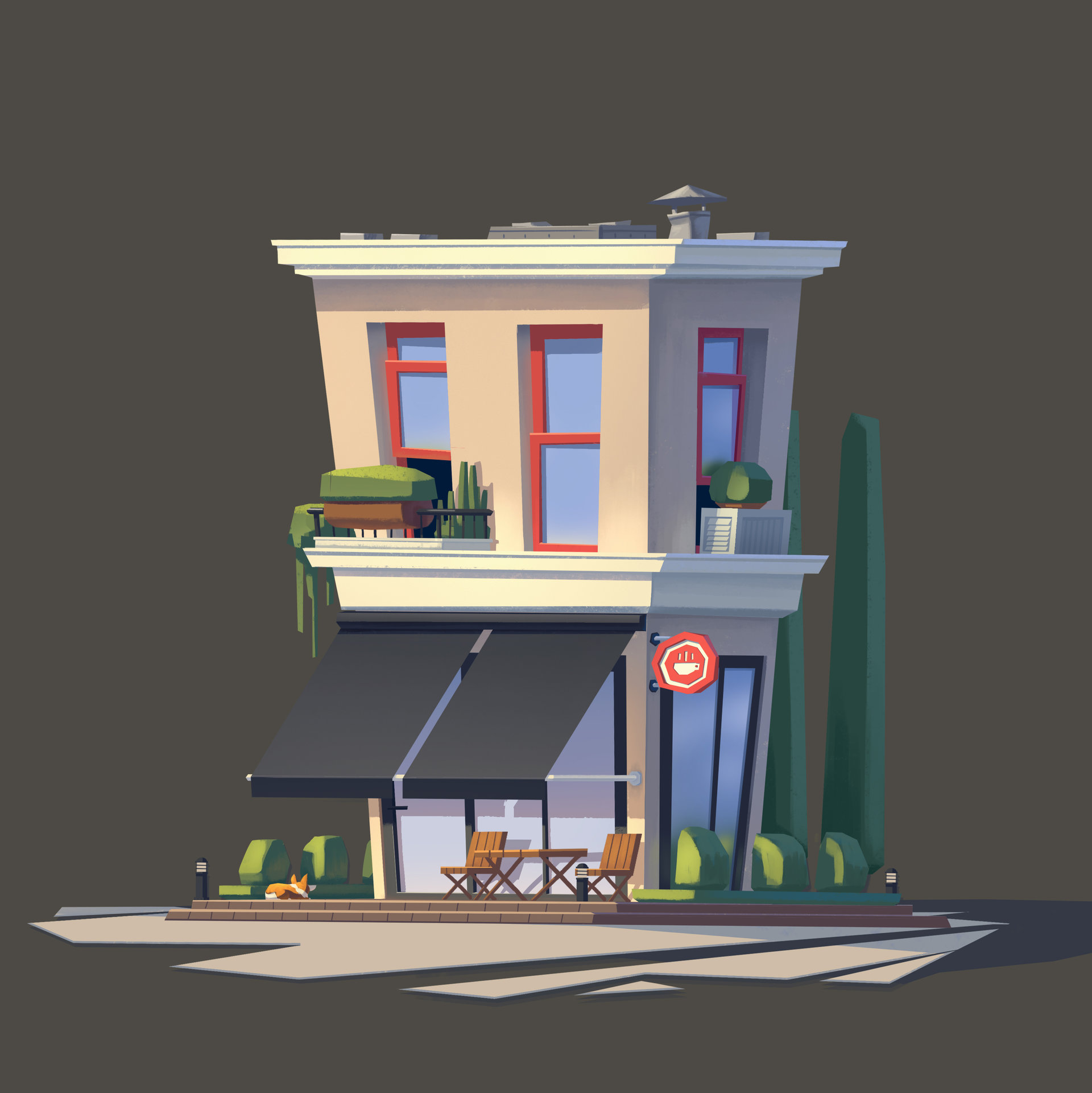 ArtStation - The Cafe - Day