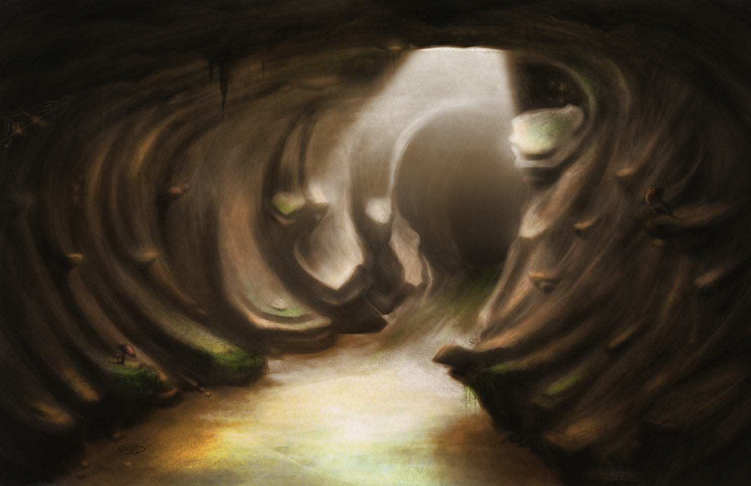 ArtStation - Cave Digital Painting Concept