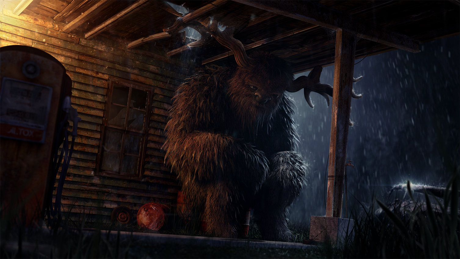 ArtStation - Lost Creatures - Shelter from the rain