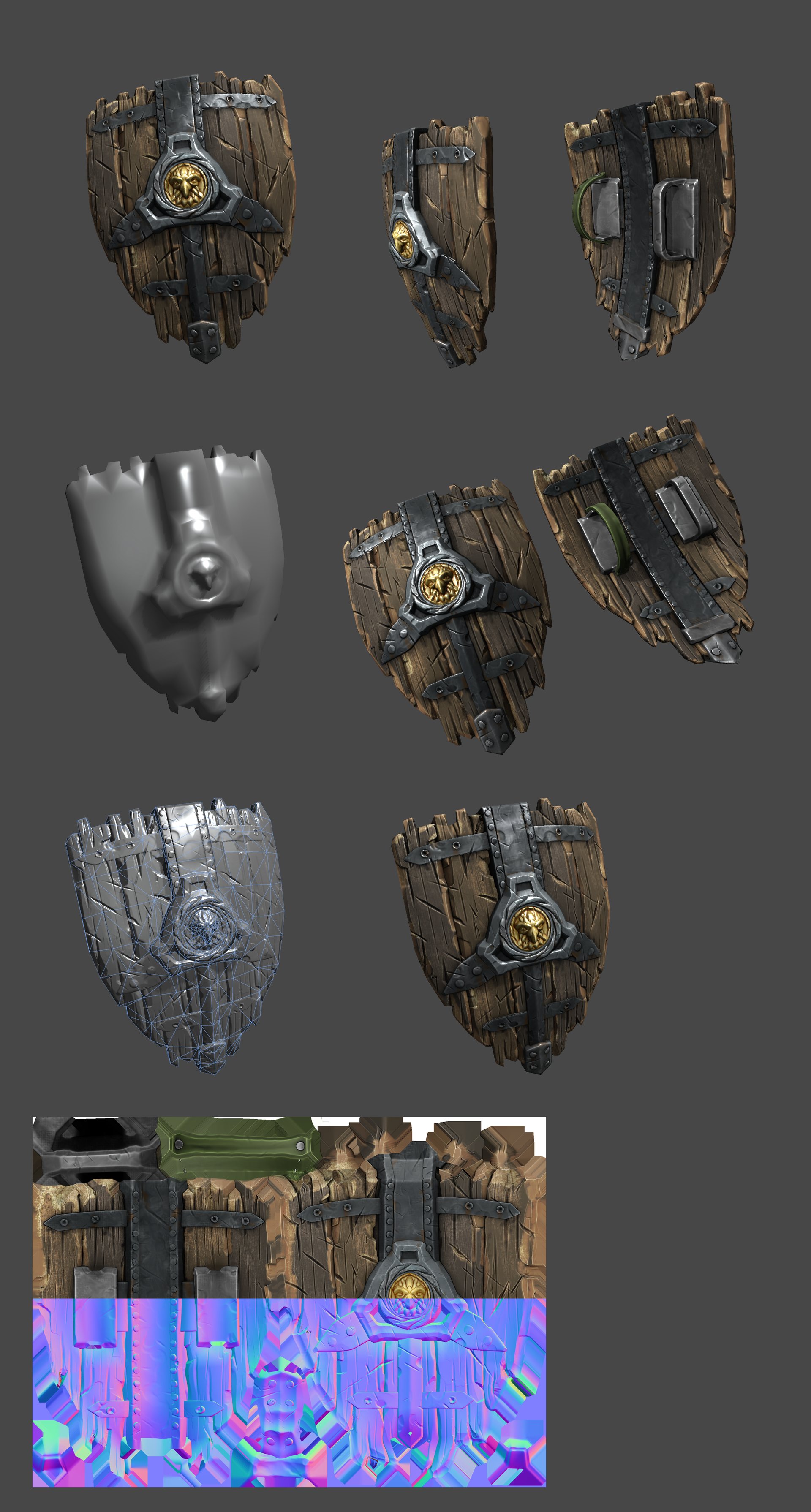 ArtStation - Old Version of medieval shield