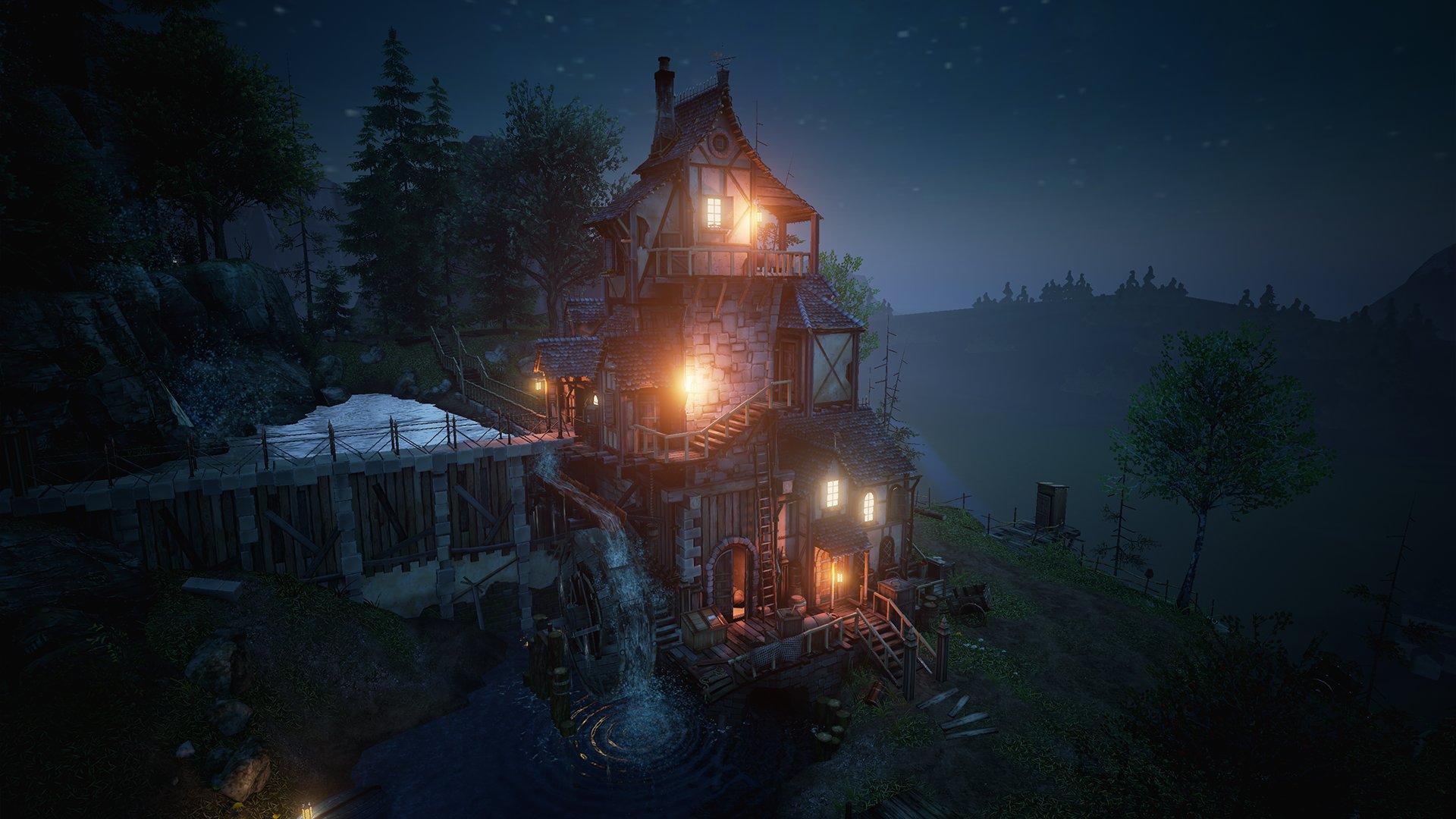ArtStation - WaterMill Night