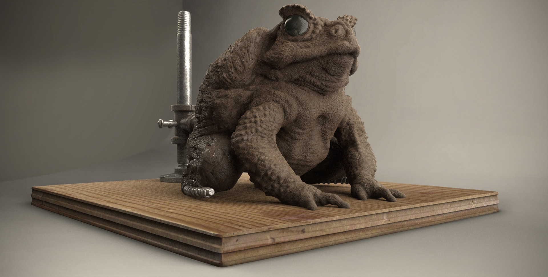 ArtStation - CG toad as traditional sculpture
