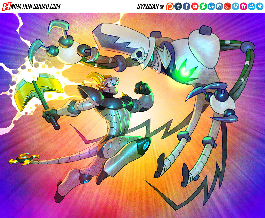 ArtStation - Dengeki Ryouji VS Evil Cyborg Julian