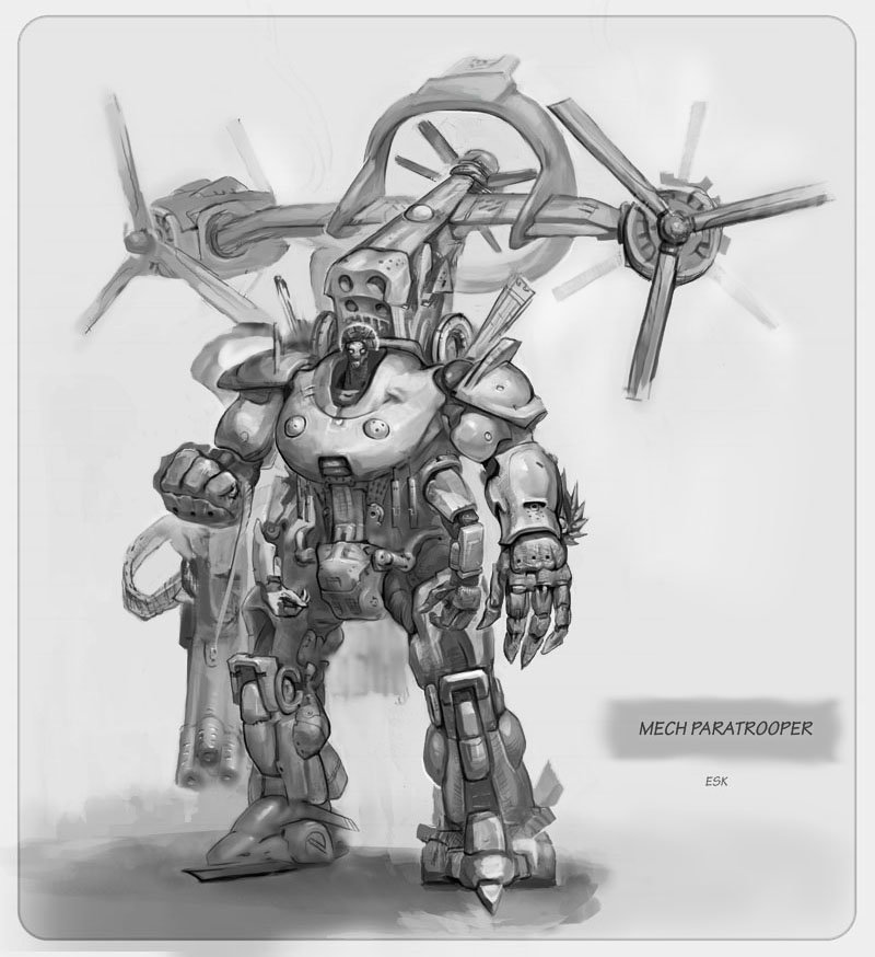 ArtStation - Mech Paratrooper. (concept)