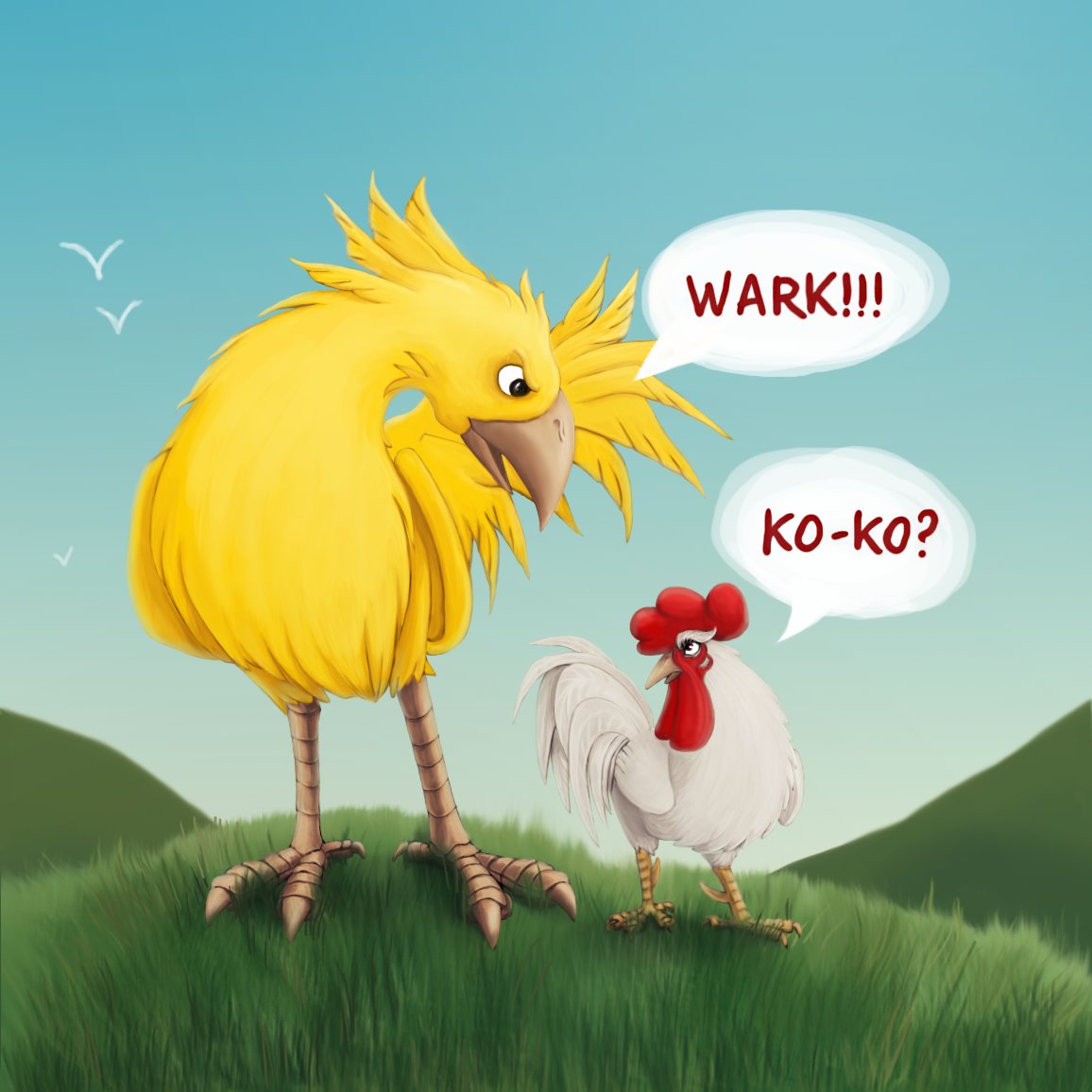 ArtStation - Between a chocobo and a rooster