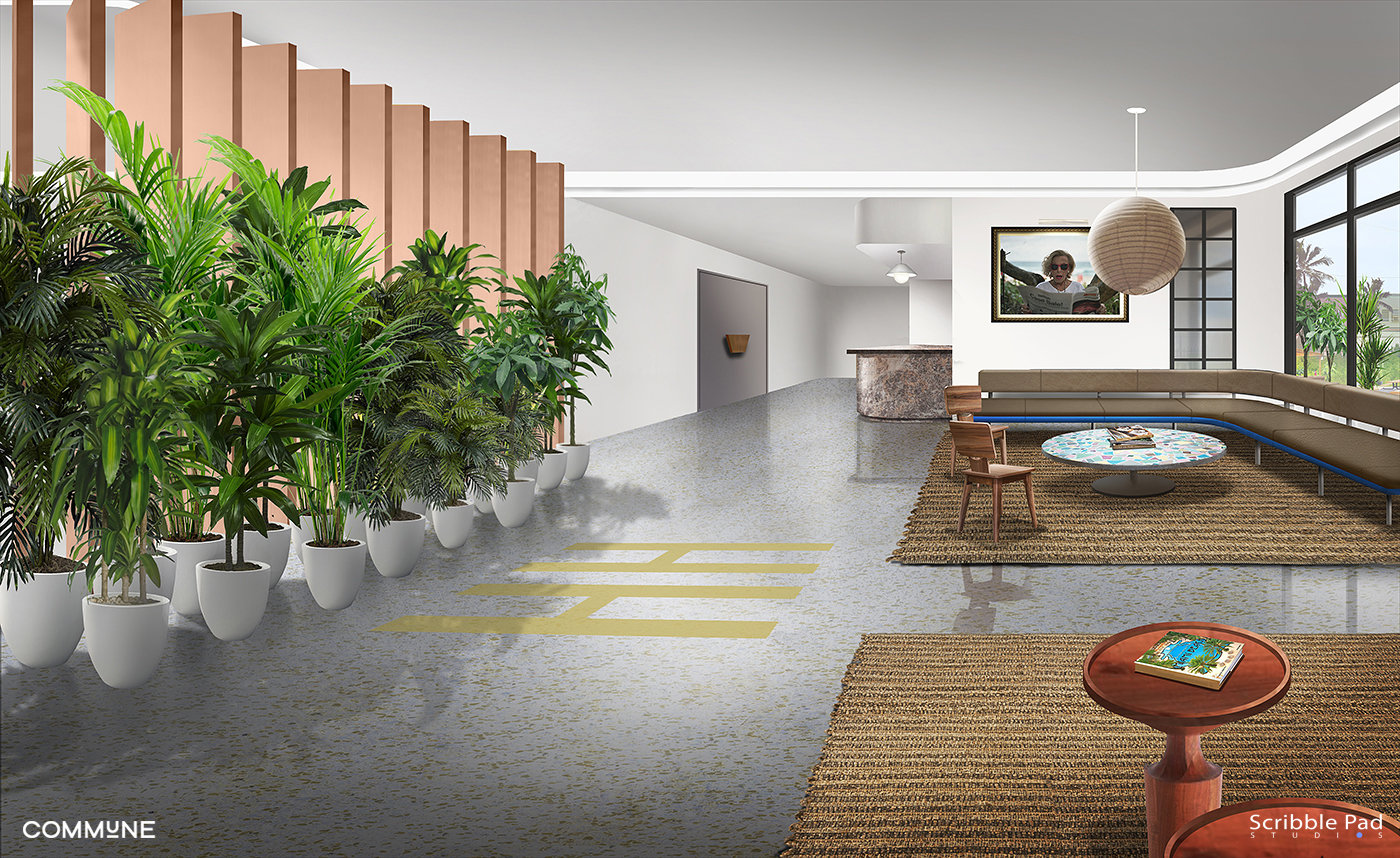 ArtStation - Commune Hotels - Lobby Design