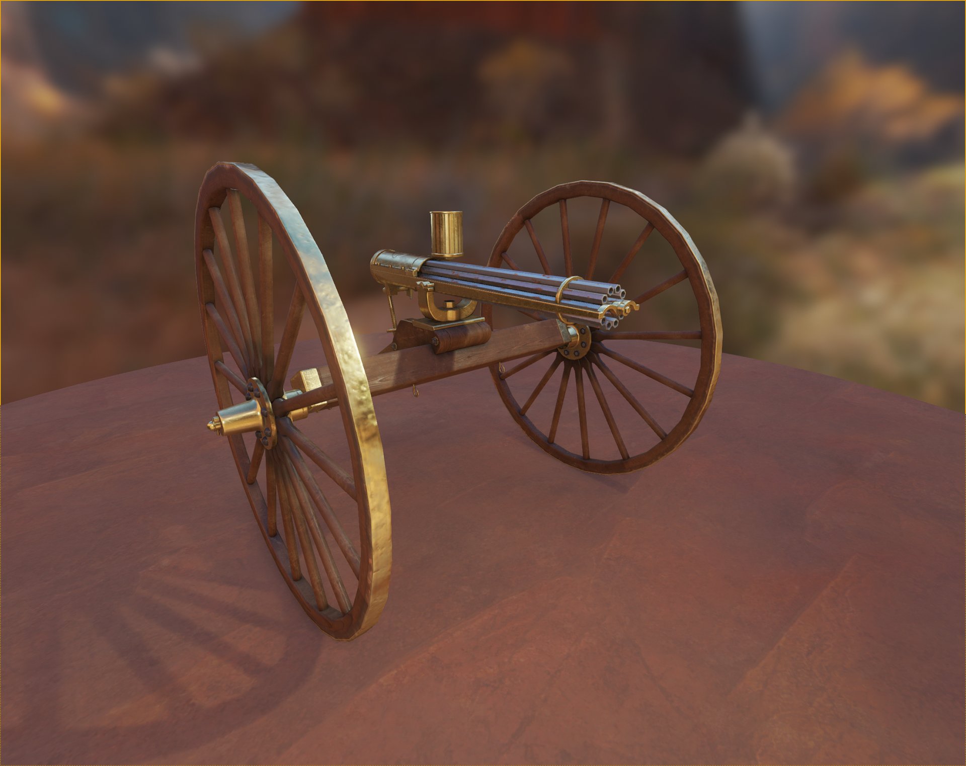 ArtStation - Low Poly Gatling Gun