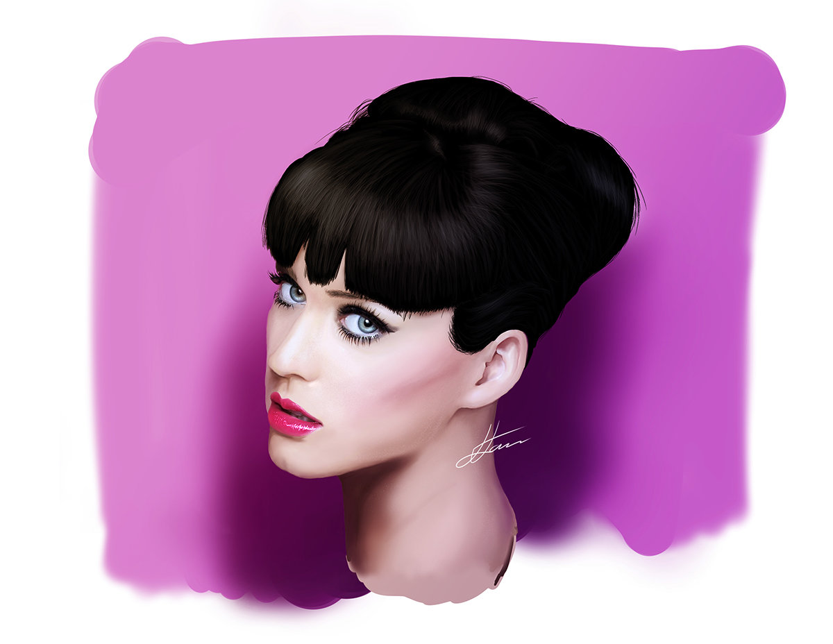 ArtStation - Katy Perry Digital Portrait Study