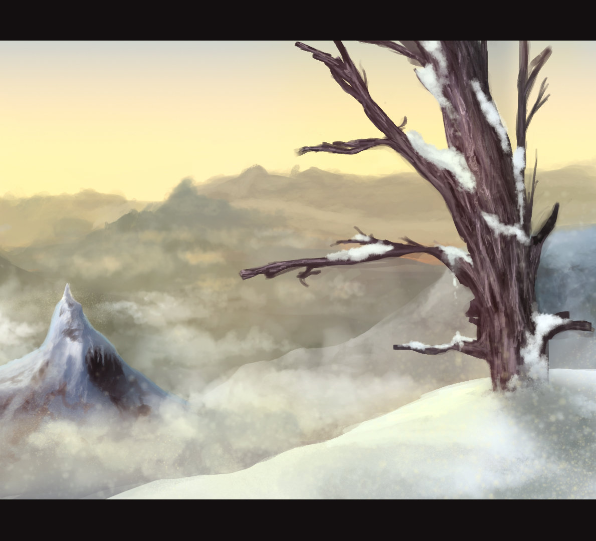 ArtStation - Snowy Sunset