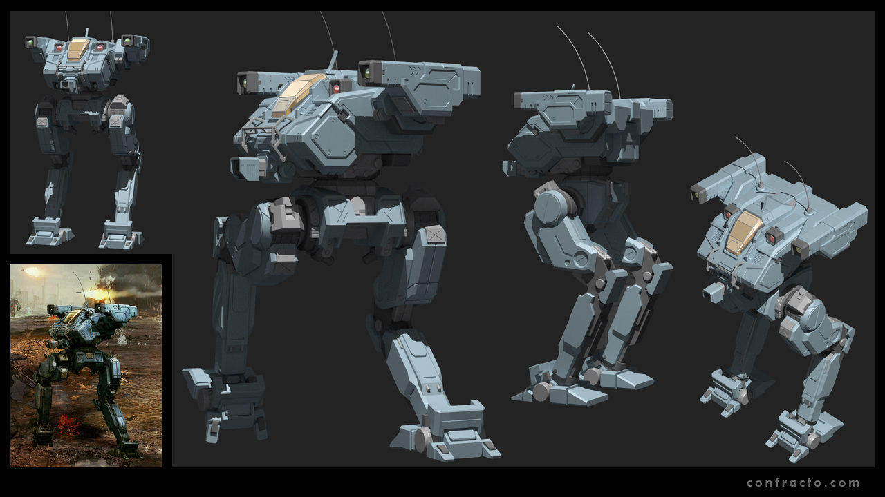 ArtStation - Flea Battlemech, Mark Nicholson