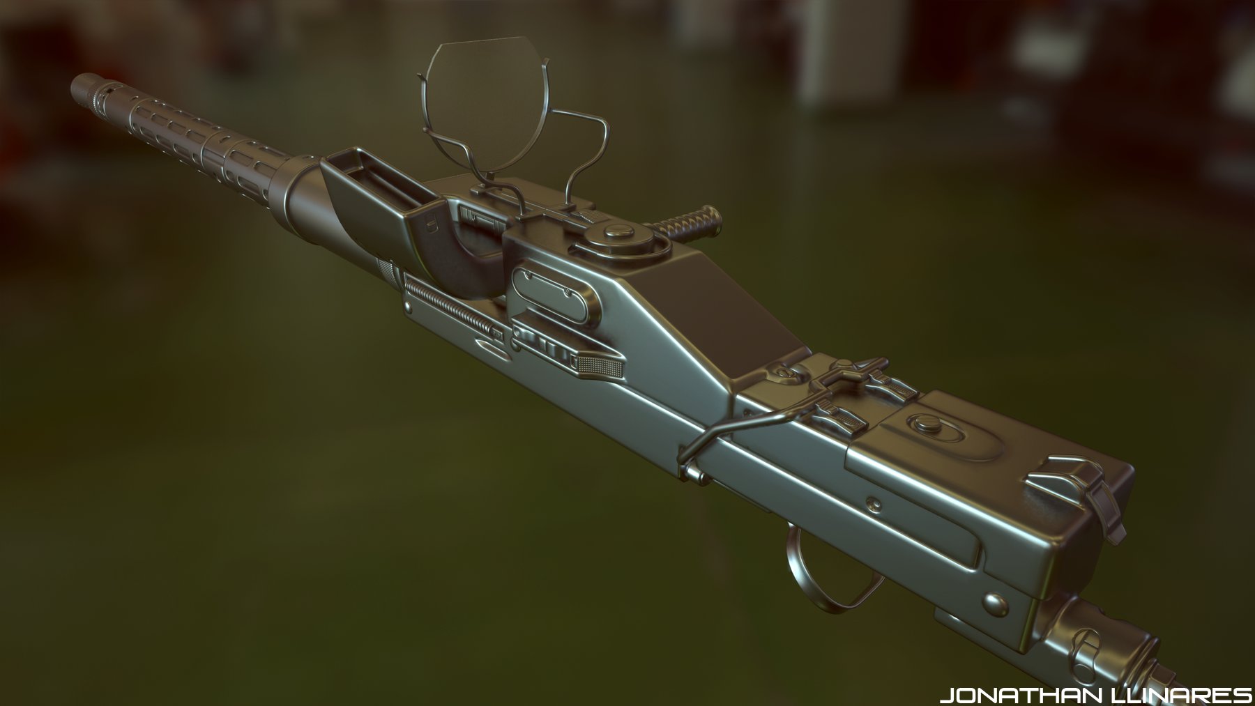 ArtStation - Sci-fi Machine gun - High poly, Jonathan Llinares