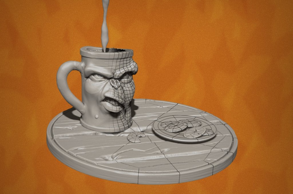 ArtStation - Grumpy coffee mug