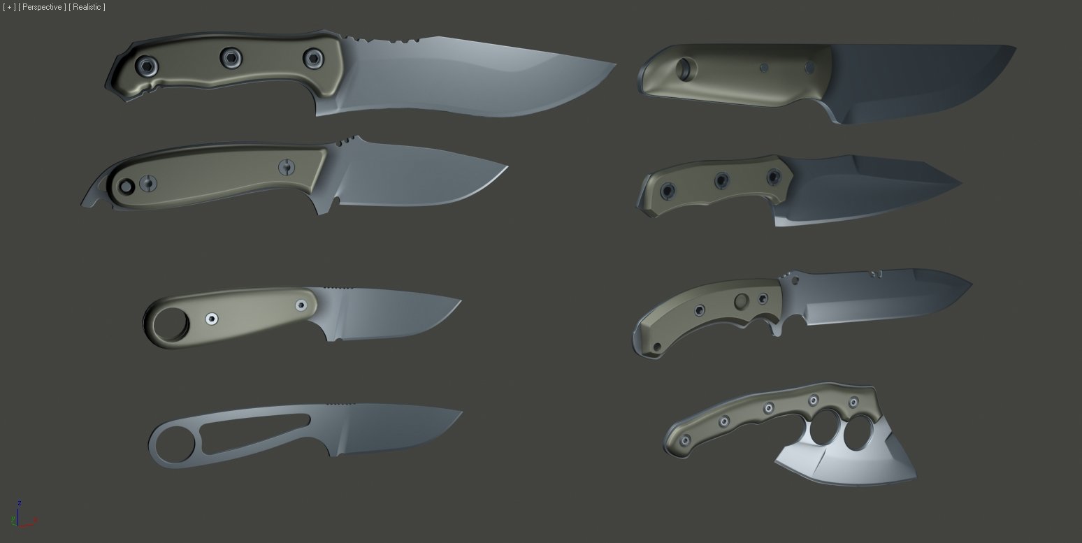 ArtStation - Skeleton Knives Highpoly Models