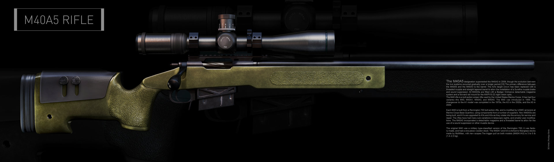 ArtStation - M40A5 Rifle