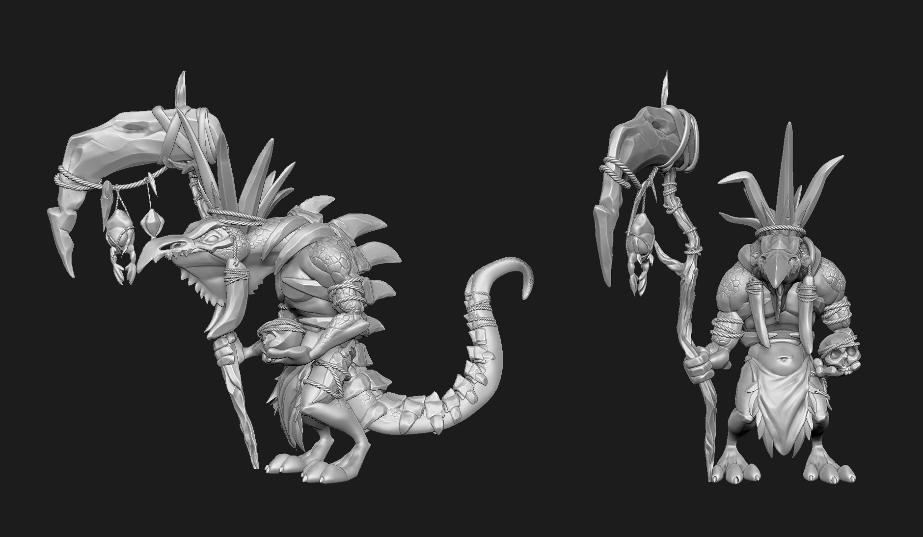 ArtStation - Lizardman Shaman WIP, Paul Webb