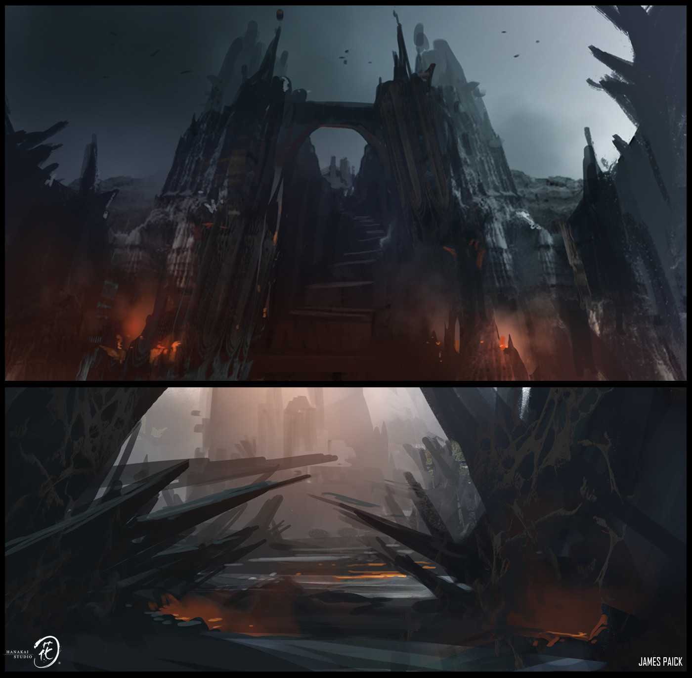 ArtStation - Hanakai – Arena Entrance Design ideation thumbnail sketches