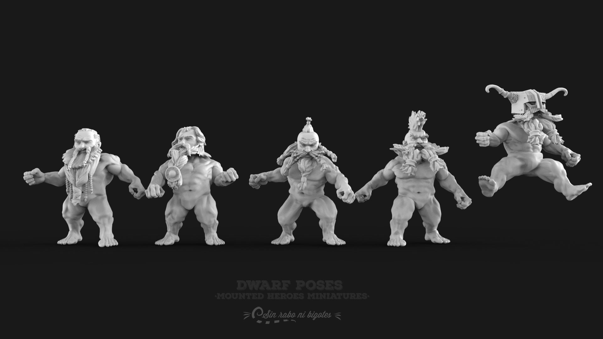 ArtStation - Dwarf miniature's poses