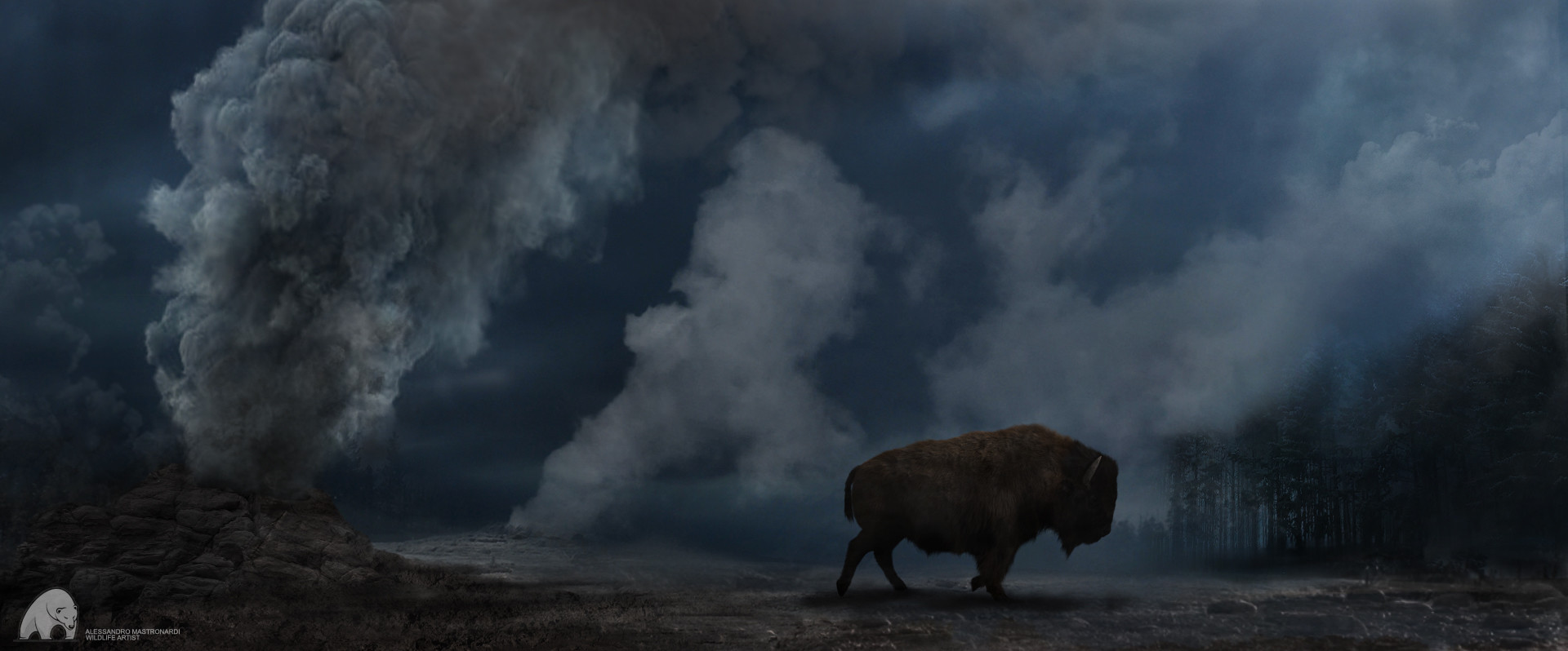 ArtStation - The lonely Bison