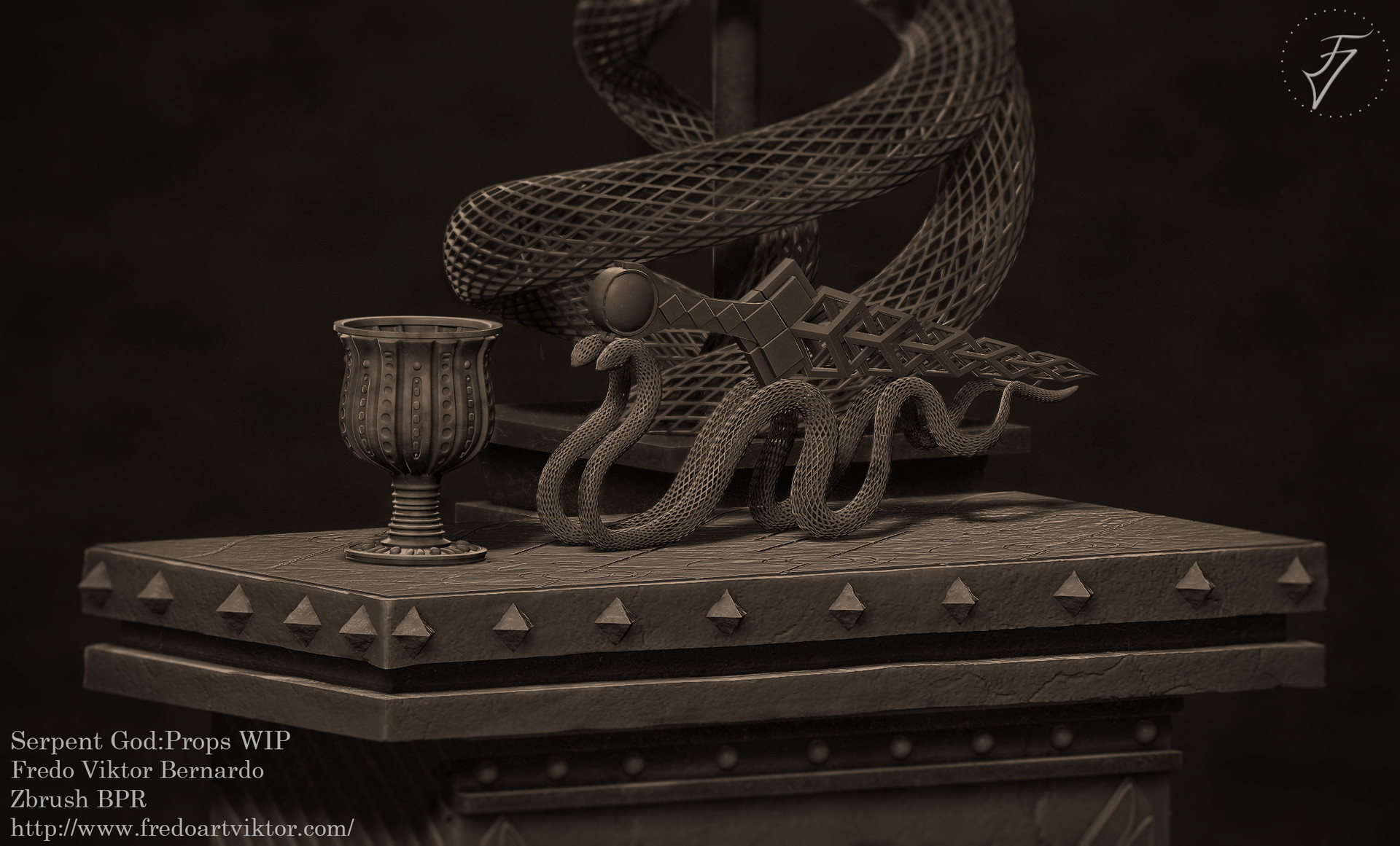 ArtStation - Serpent God Prop: Altar