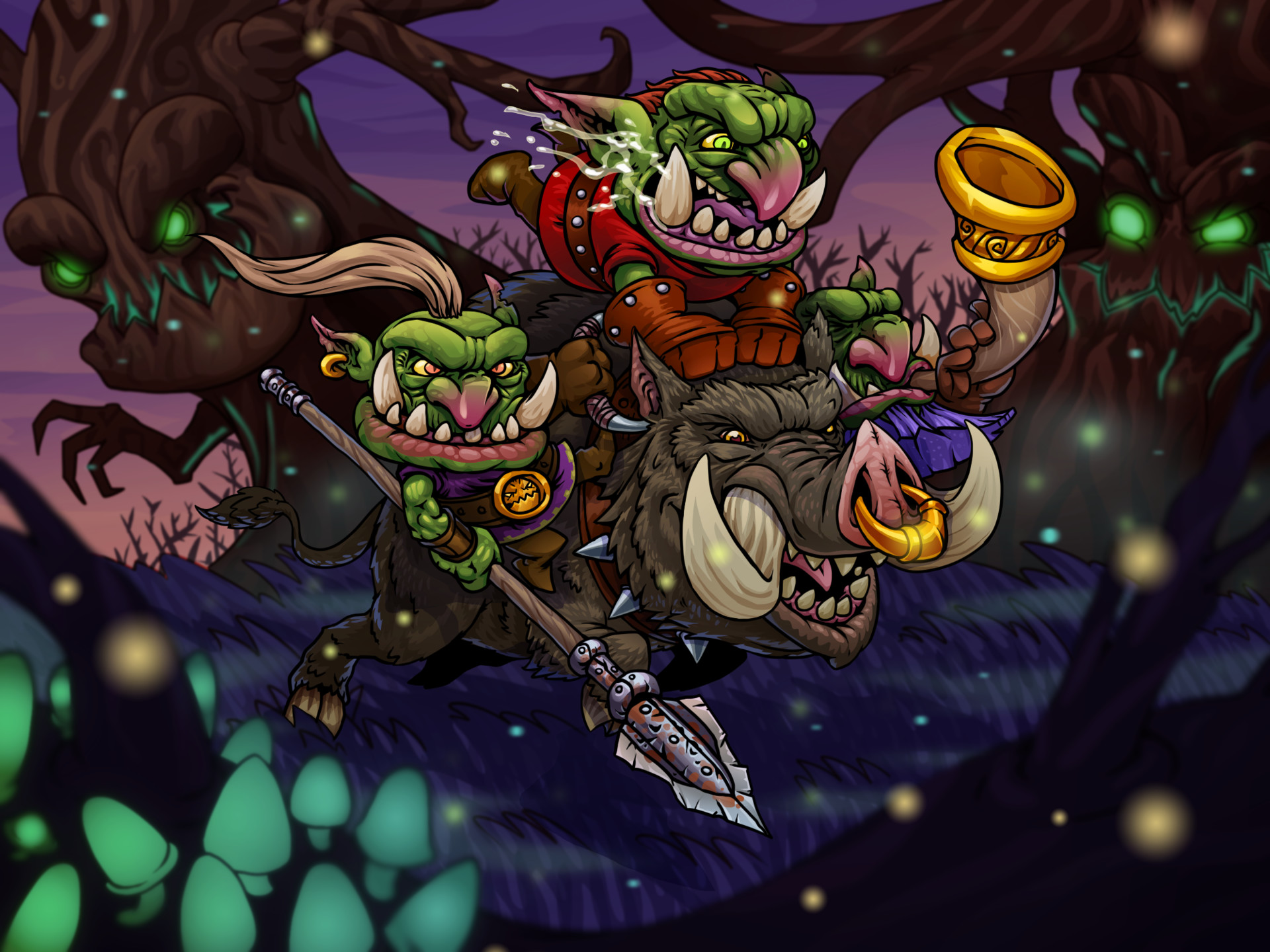 ArtStation - Goblin Warboar Riders