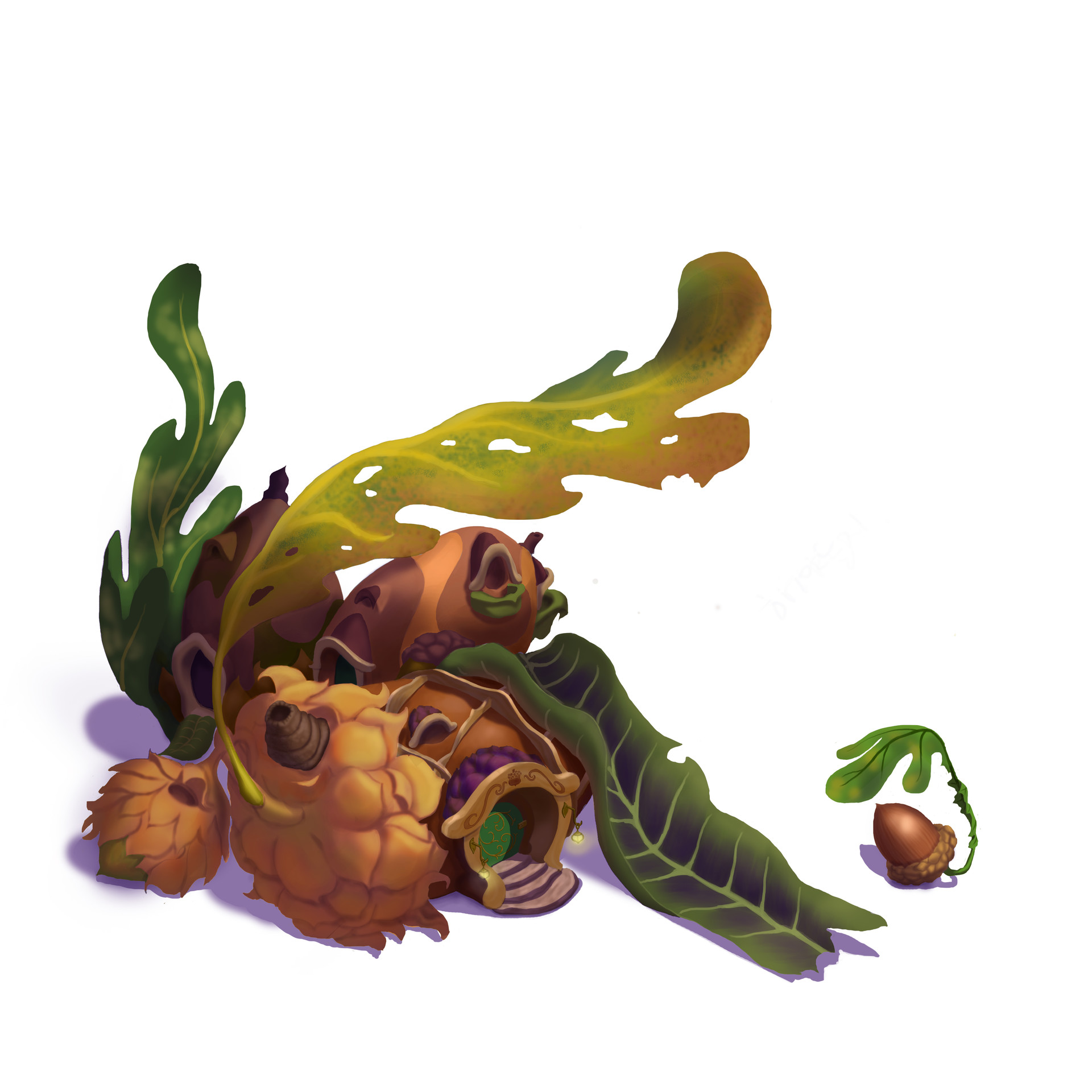 ArtStation - acorn houses