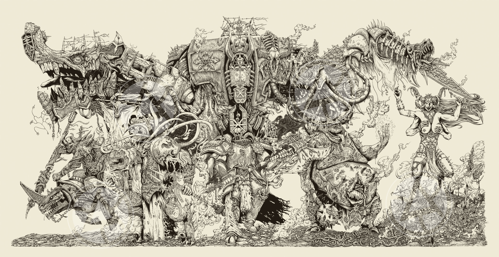 ArtStation - Lords of Chaos. Warhammer 40k poster