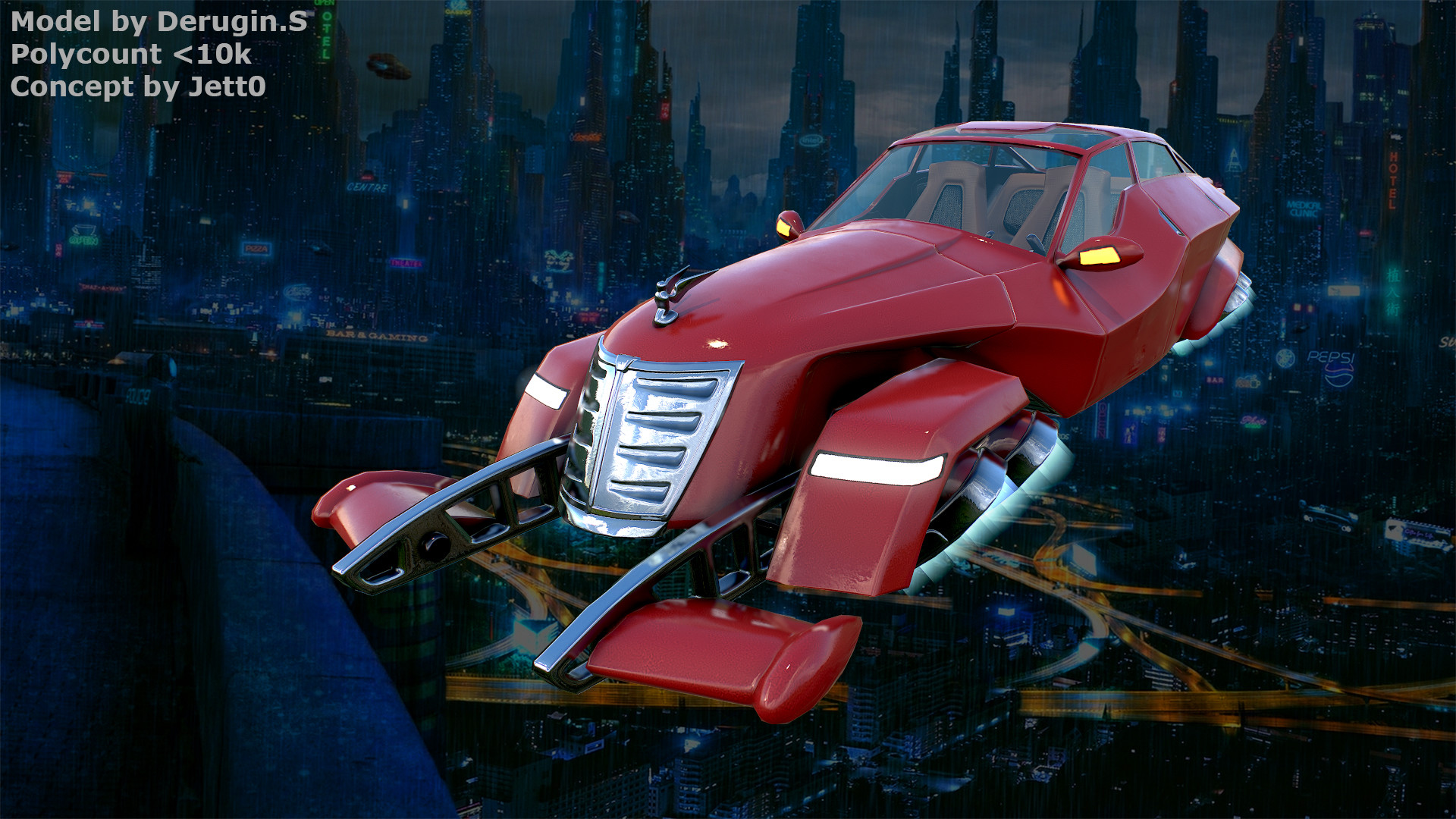 ArtStation - 3D model AirCar “Hover Limo”