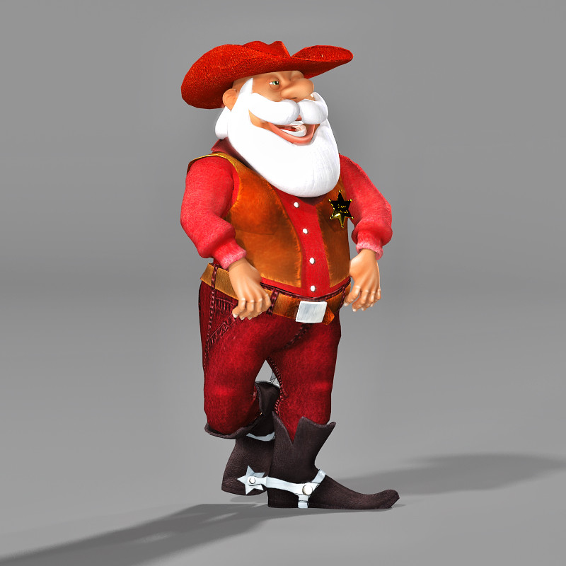 ArtStation - Toon Santa 15 Countdown: Wild West Santa Rendered in Poser 11