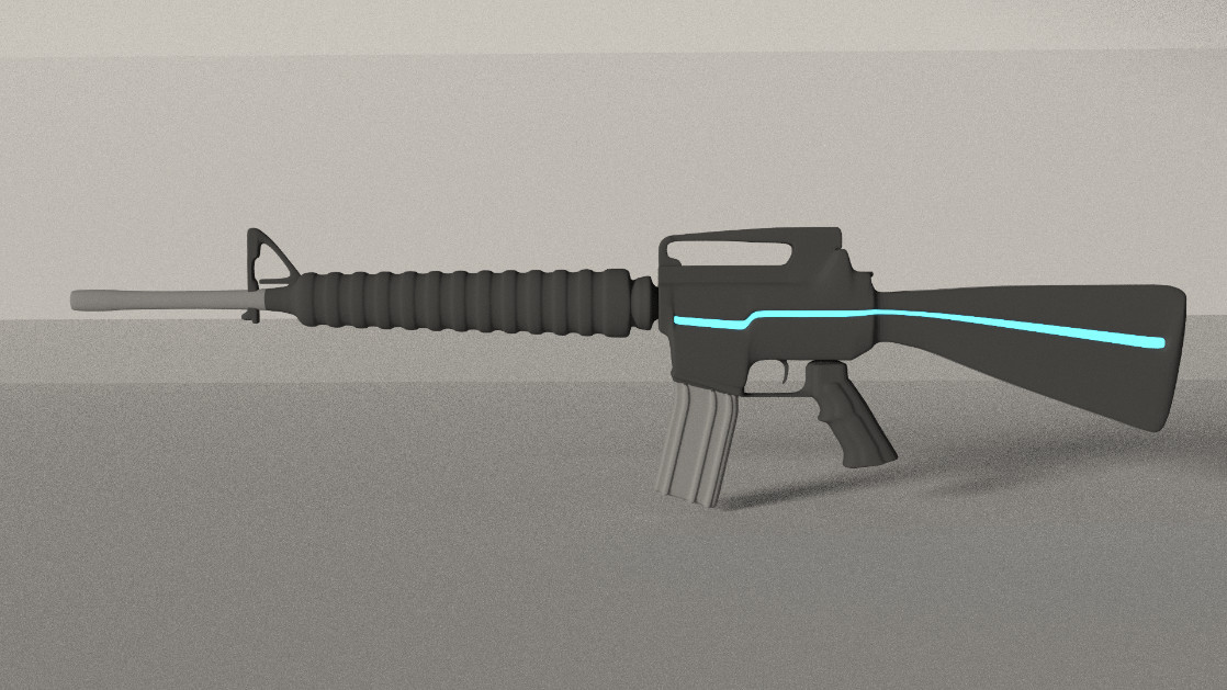 ArtStation - Blender 3D Model: M16 (Low Poly/High Poly)