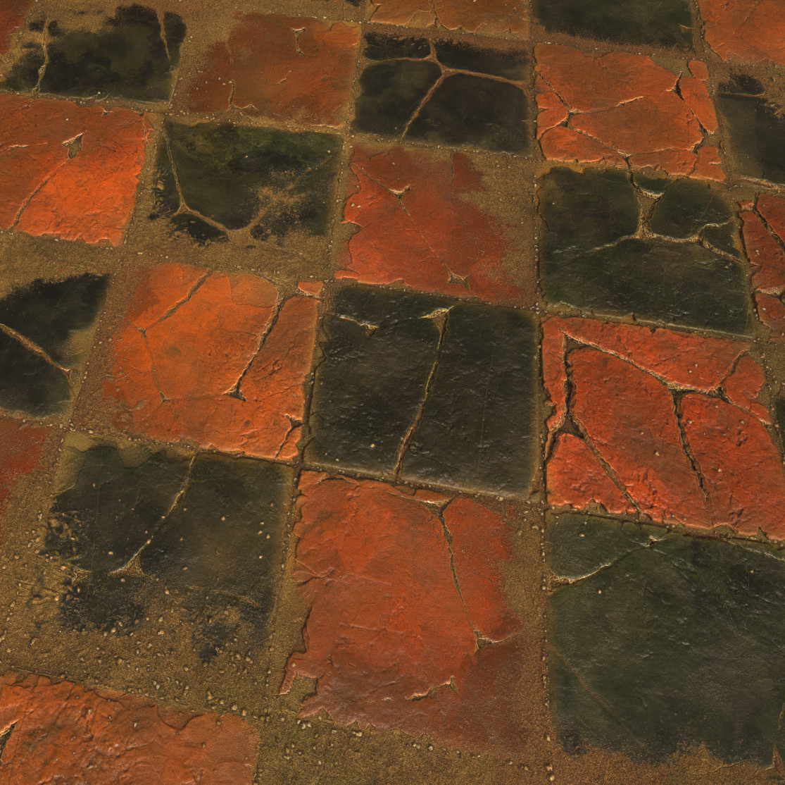 ArtStation - Substance_Designer - 100% procedural Worn Stone Floor Tiles