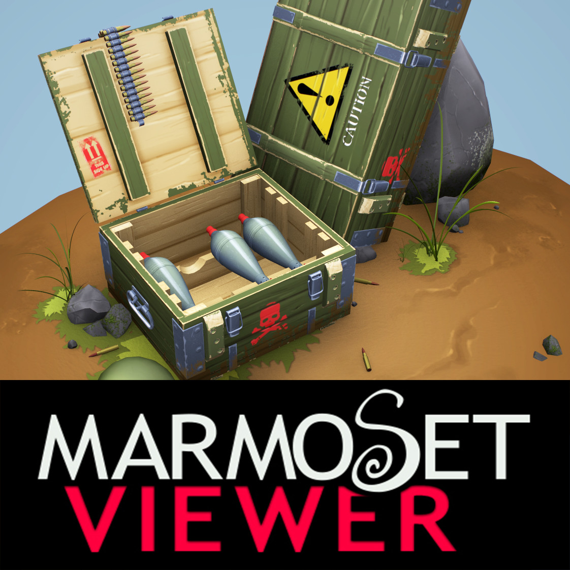 ArtStation - Army box handpaint (diffuse, AO only)