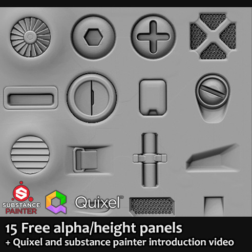 ArtStation - 15 Free sci fi alpha/height panels + Video