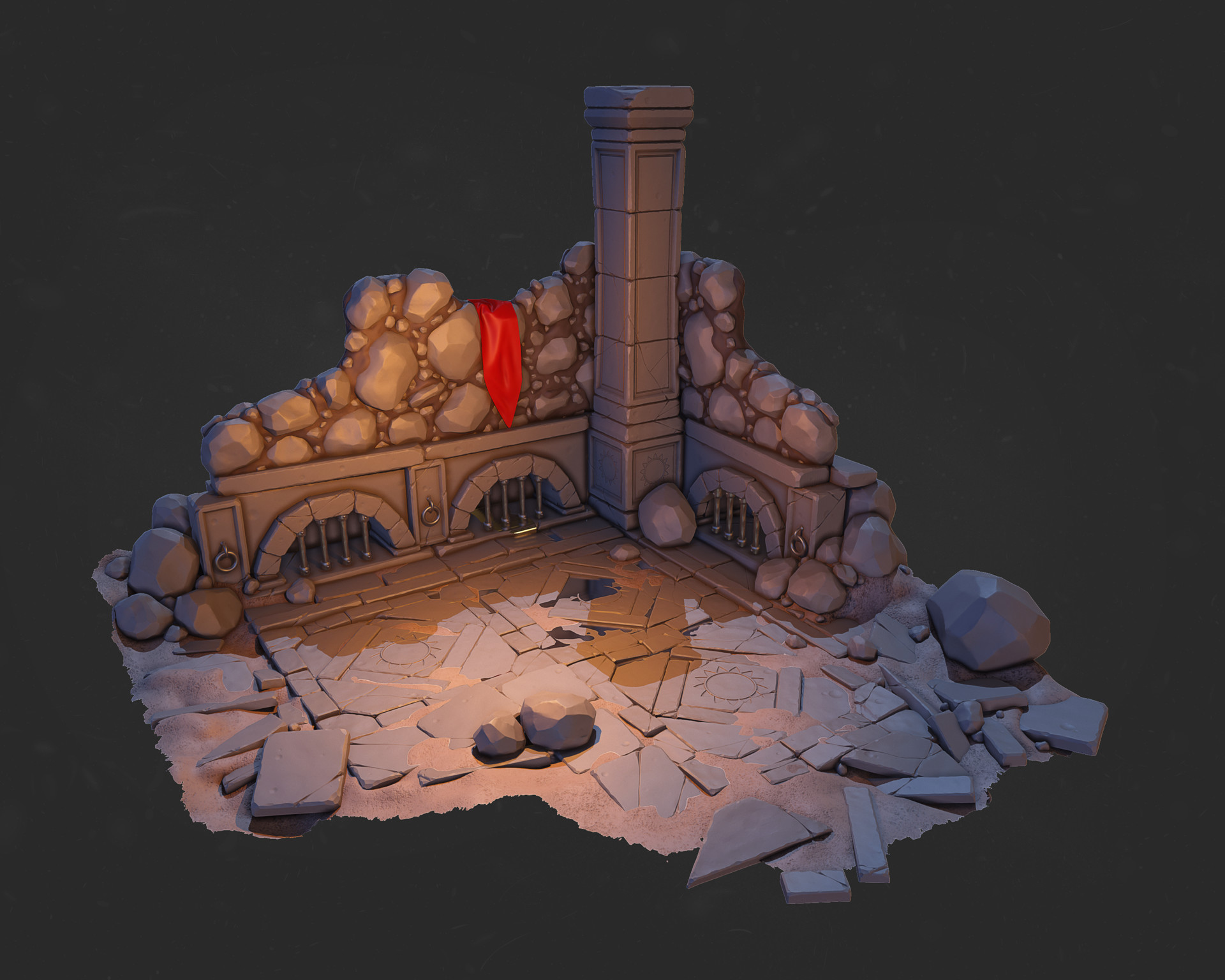 ArtStation - Stylized castle ruins, Marek Picheta