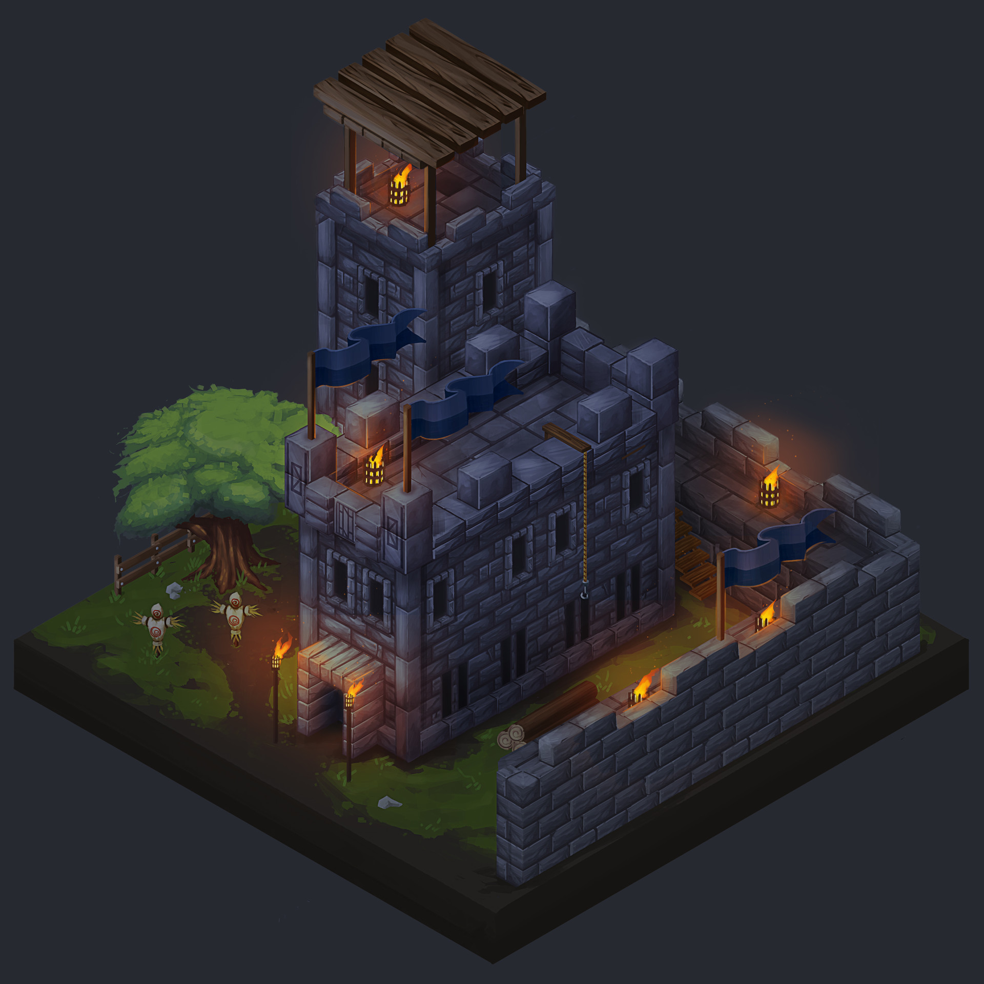 ArtStation - Isometric Medieval Building Concept
