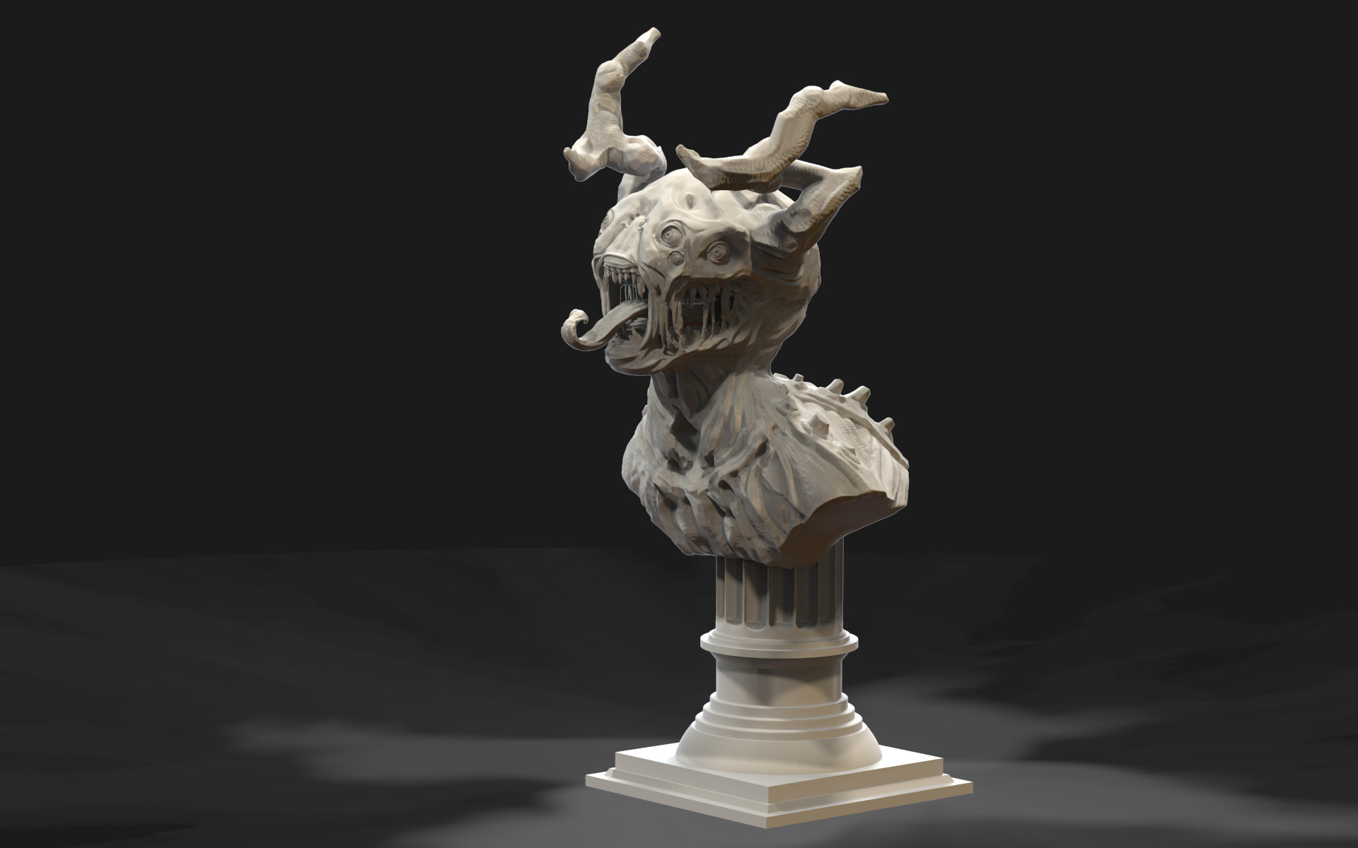 ArtStation - The demon statue.