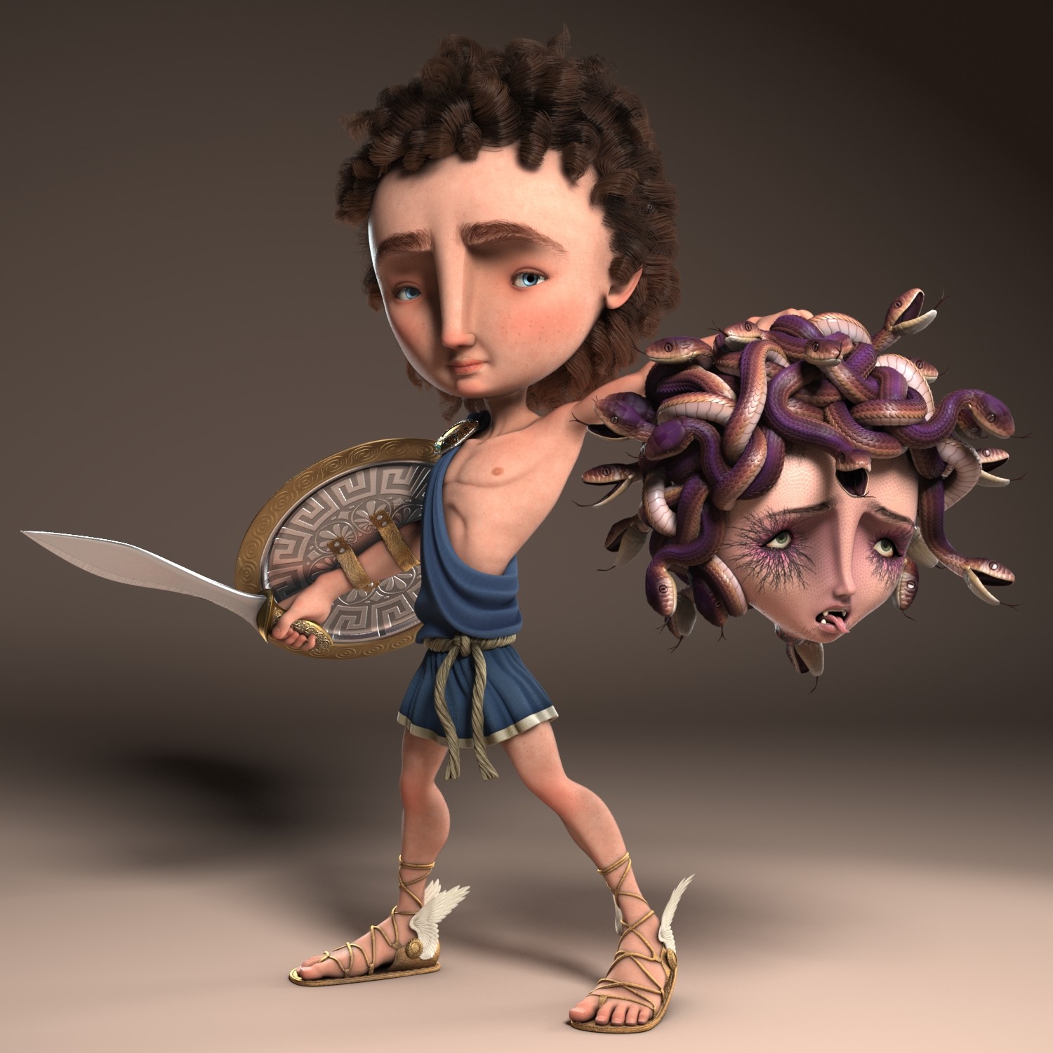 ArtStation - Little Pereus and Medusa