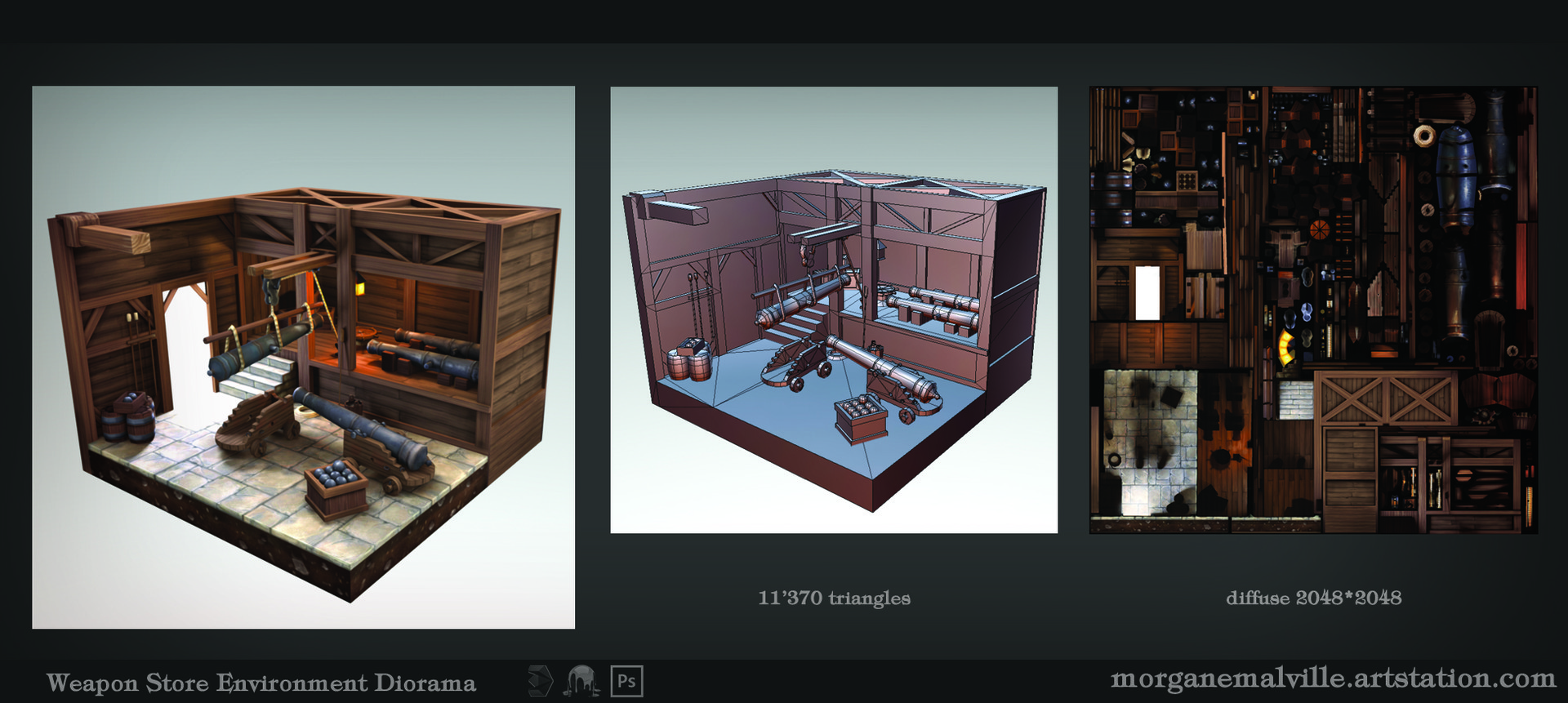 ArtStation - Weapon Store Environment Diorama