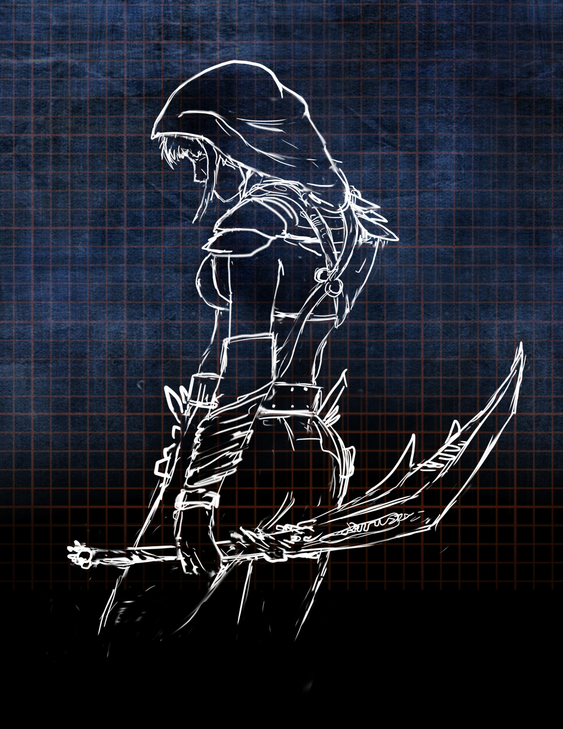 ArtStation - warrior girl line art