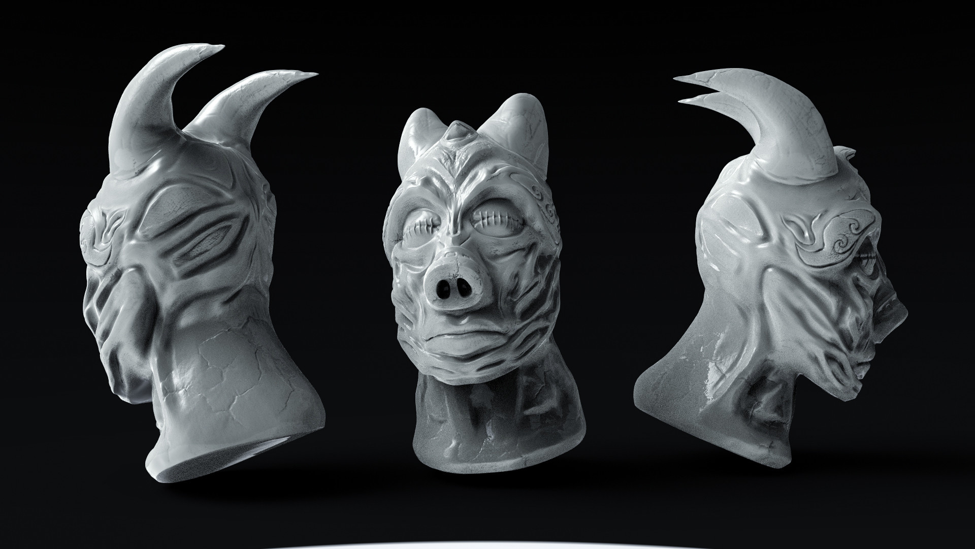 ArtStation - 1 of 6 Demon's Head "Capio"