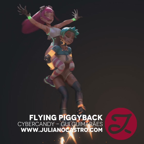 ArtStation - Cyber candy - Flying piggyback