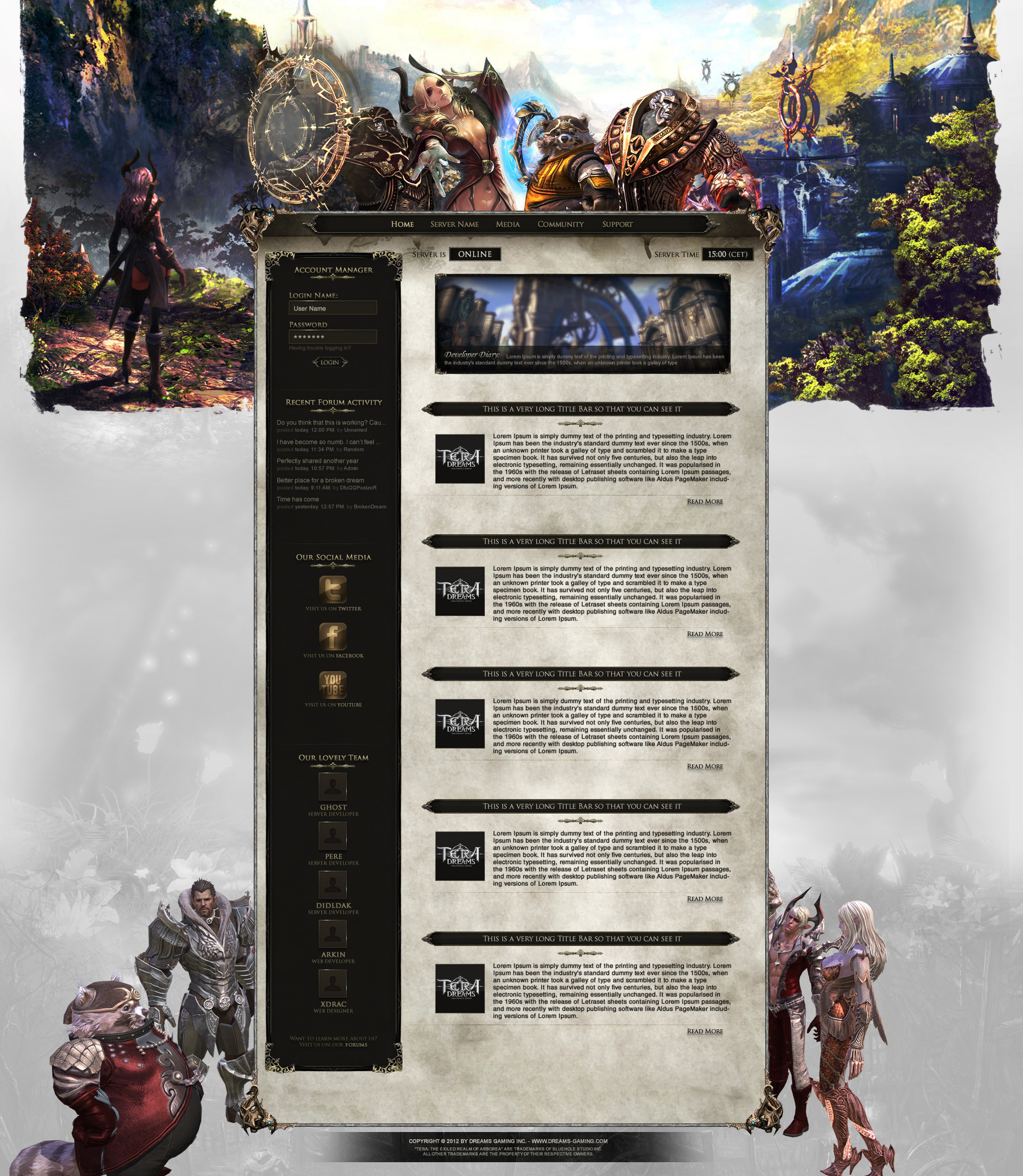 ArtStation - Fantasy Website Layout and Intro Page