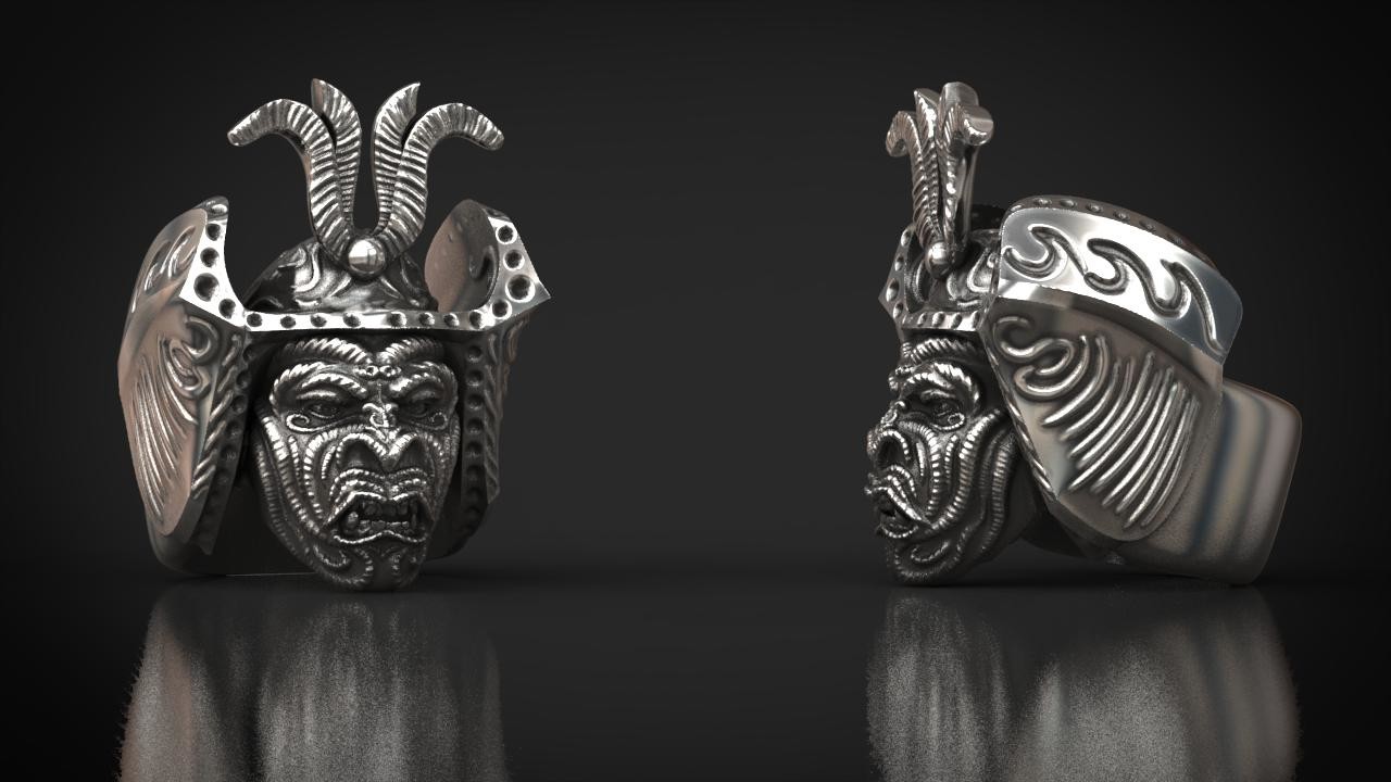 ArtStation - Samurai mask Ring