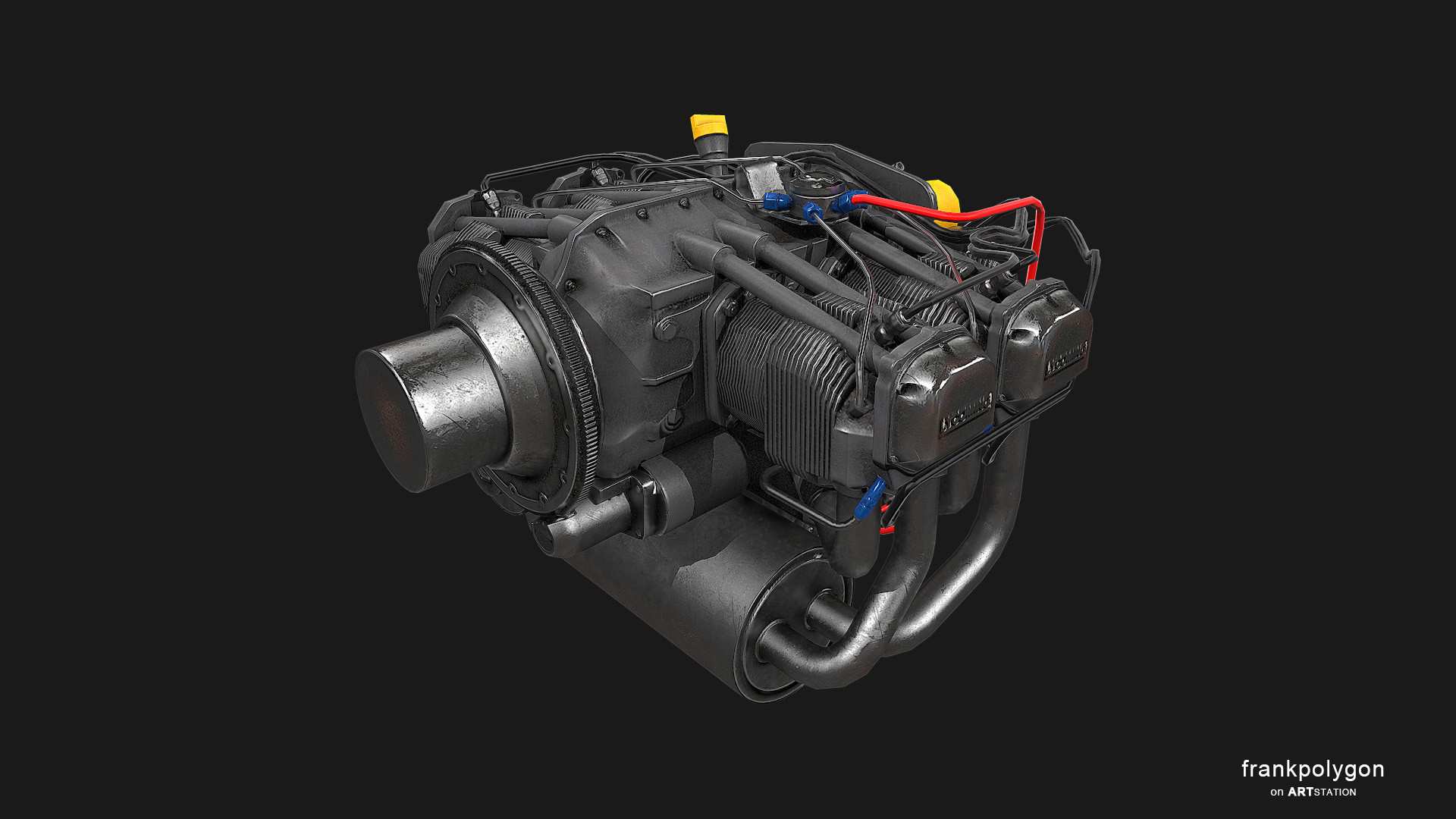 ArtStation - 4 Cylinder opposed engines (Low Poly)